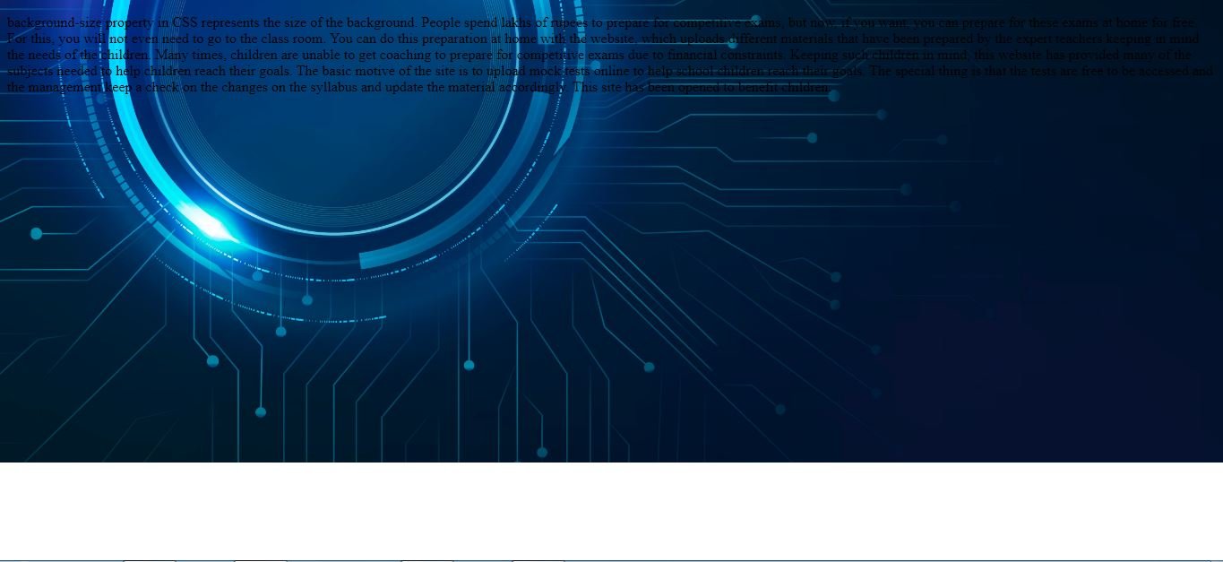 V. background-size in CSS size of the element's background. - Education ...