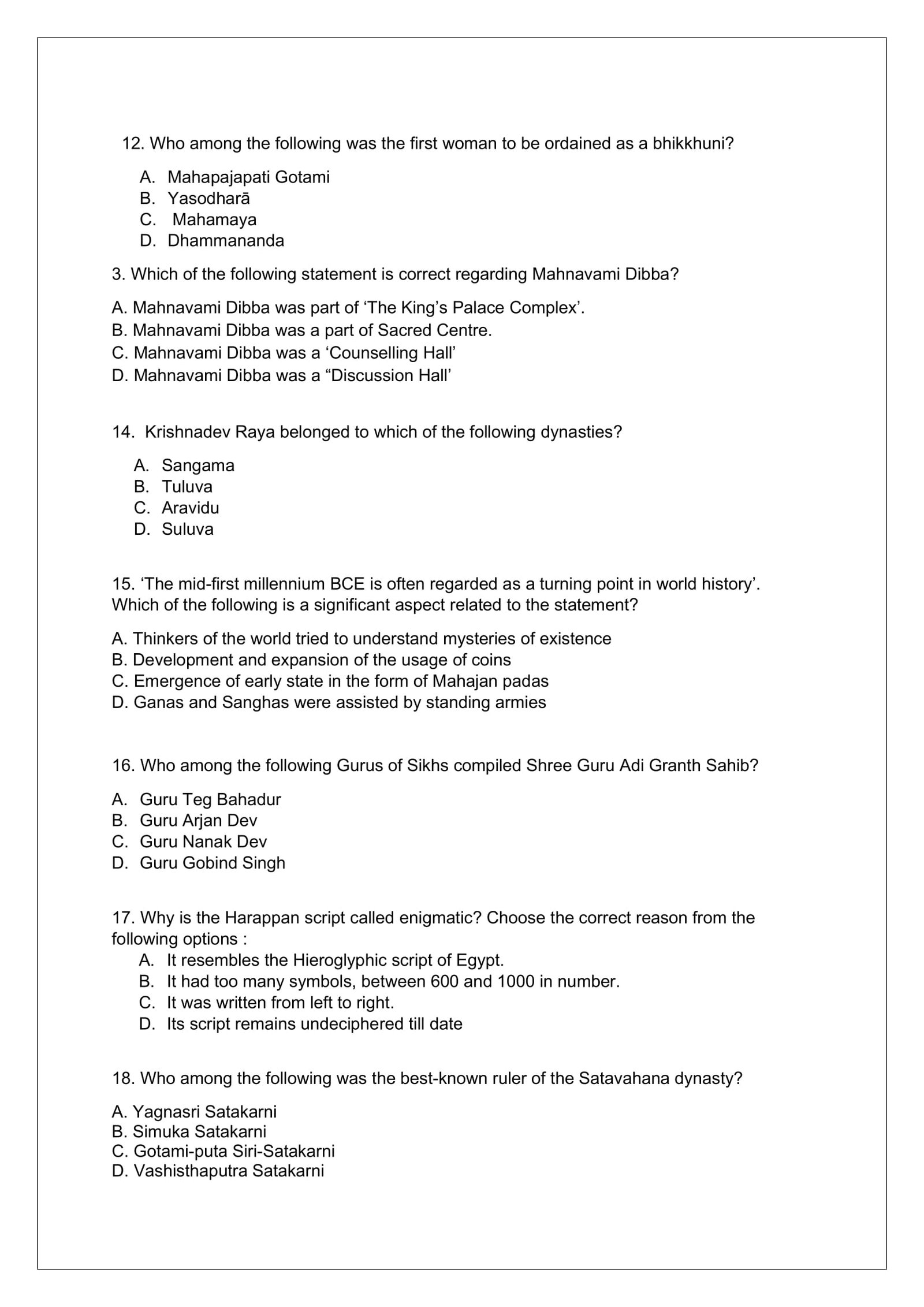CBSE Class 12 History Sample Question Paper 2022 - Education Idol